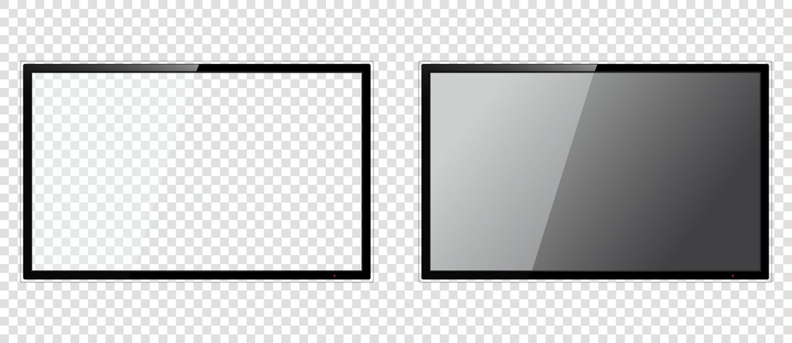 Realistic tv set with transparent screen isolated Vector Image