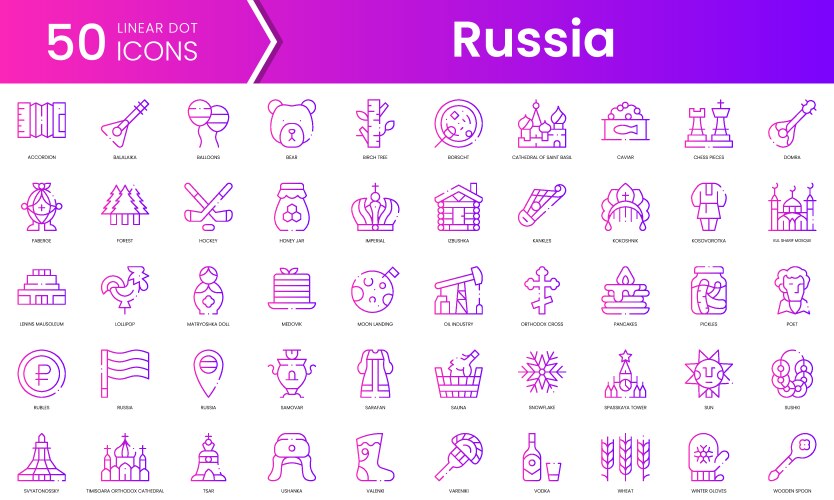 Set of india icons gradient style icon bundle Vector Image