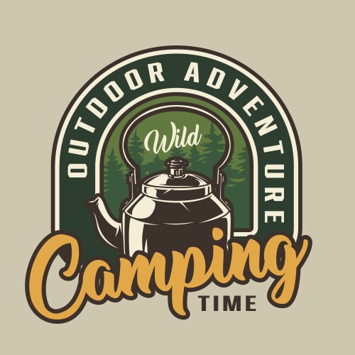 Icons for camping site outdoor adventure Vector Image