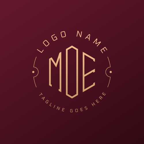 Moe logo design initial letter monogram – Royalty-Free Vector | VectorStock