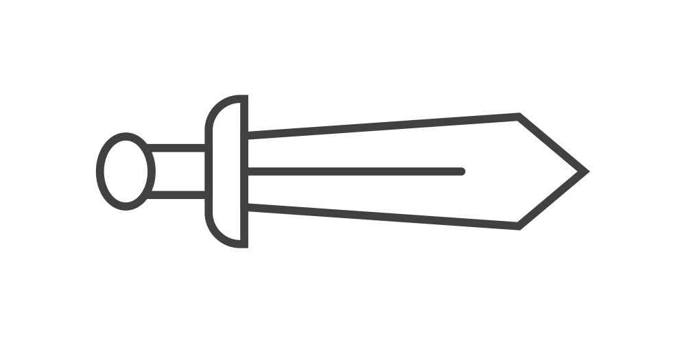 Old medieval sword icon in flat style weapon Vector Image