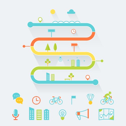 Road map information symbols Royalty Free Vector Image