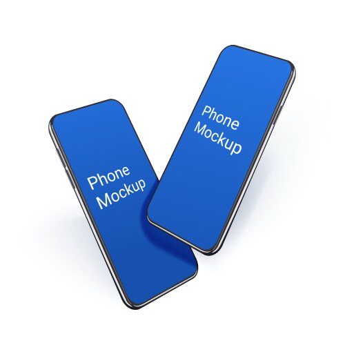 3d phone mockup in perspective view realistic Vector Image