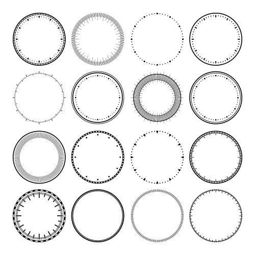 Mechanical clock faces watch dial with numerals Vector Image