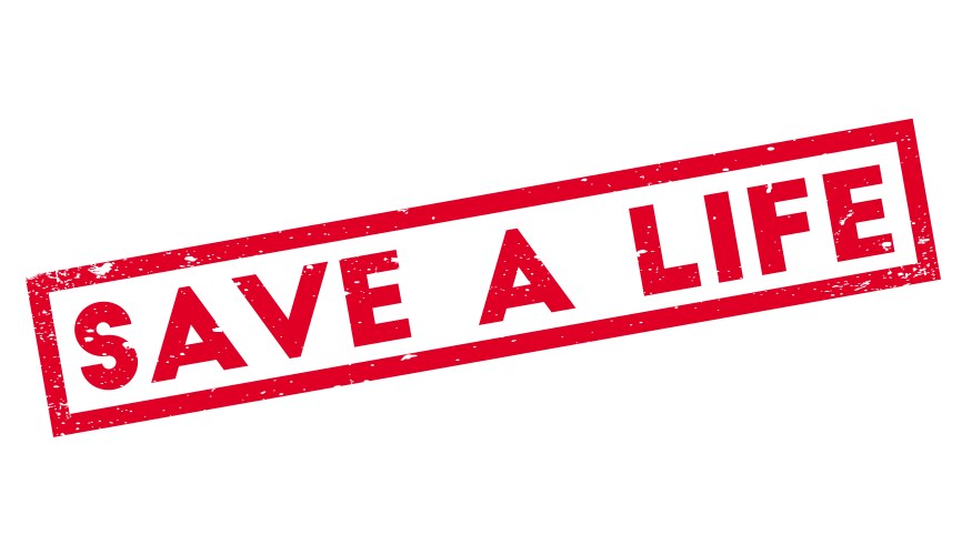 Save life isolated icon heart and hand charity Vector Image