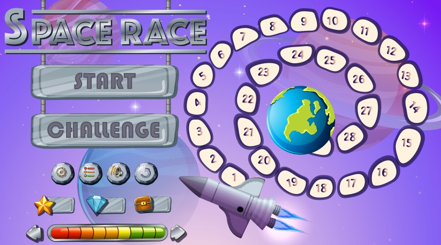 Space race game background Royalty Free Vector Image