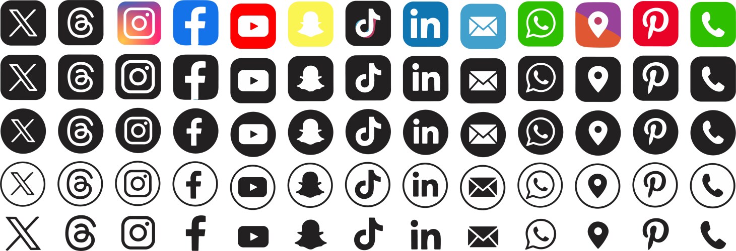 Facebook Instagram Tiktok Vector Images über 560