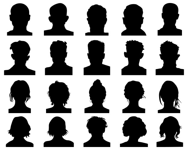 People avatar icons user profile silhouette Vector Image