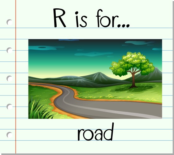 Flashcard letter r is for rat Royalty Free Vector Image