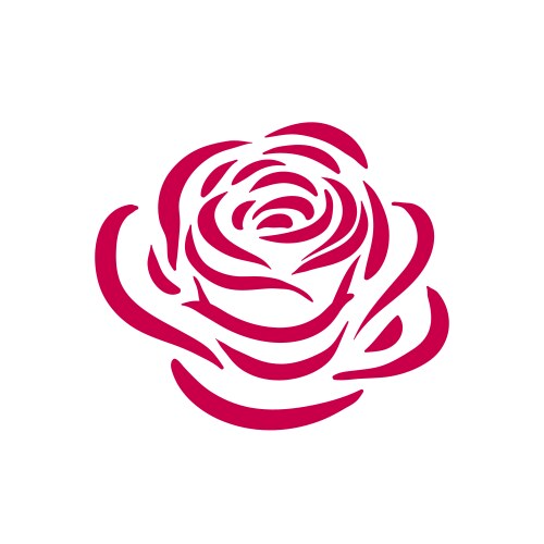 Infinity outline symbol with rose Royalty Free Vector Image