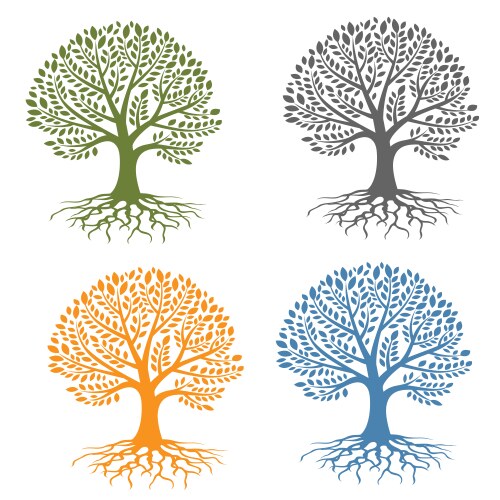 Color Tree with Roots Vector Images (over 2,100)