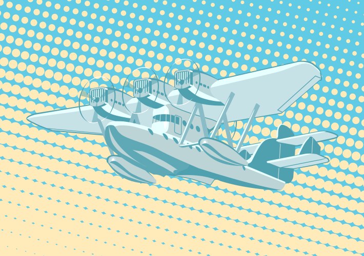 Cartoon retro airplane Royalty Free Vector Image