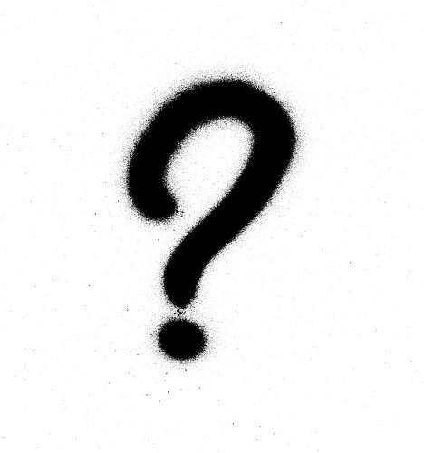 Qgraffiti sprayed question mark in black on white Vector Image