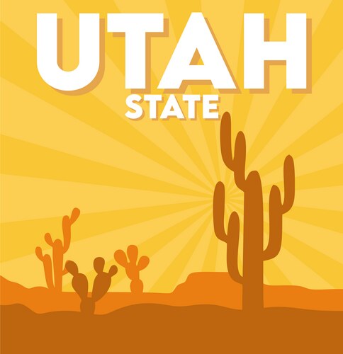 Utah state with beautiful view Royalty Free Vector Image