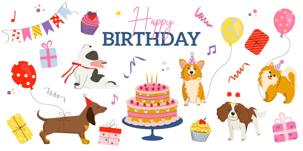 Congratulations Cartoon Dog Vector Images (over 860)