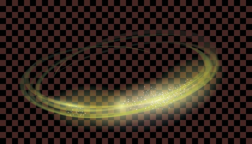 Yellow neon round frame template on transparent Vector Image