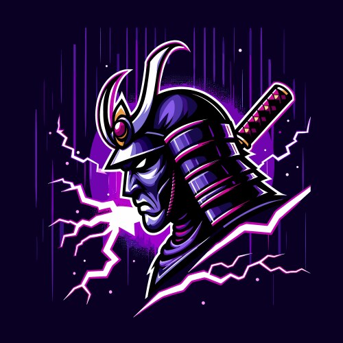 Purple design 2 samurai icon Royalty Free Vector Image