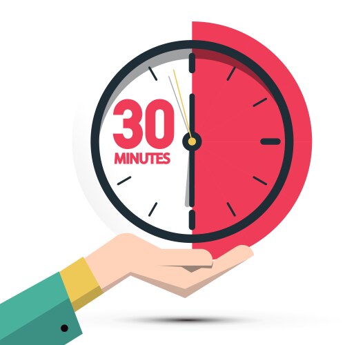 Male hand holding a clock Royalty Free Vector Image