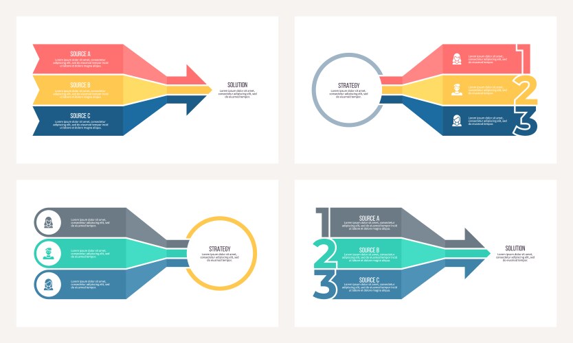 Business infographics pie chart with 3 parts Vector Image