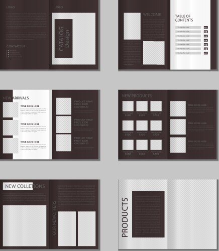 12 pages product catalog Royalty Free Vector Image