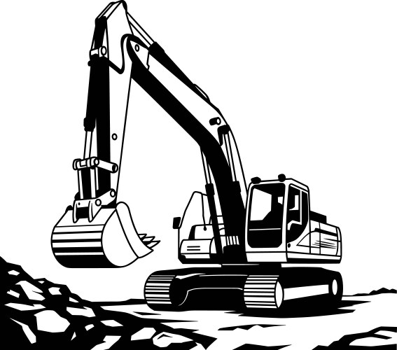 Excavator svg heavy equipment Royalty Free Vector Image