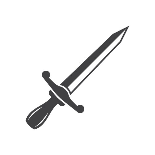 Old medieval sword icon in flat style weapon Vector Image