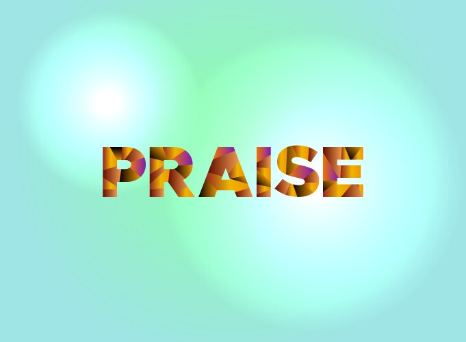 Worship golden yellow word text with handwritten Vector Image
