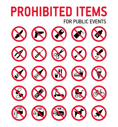 Prohibition sign for public park Royalty Free Vector Image