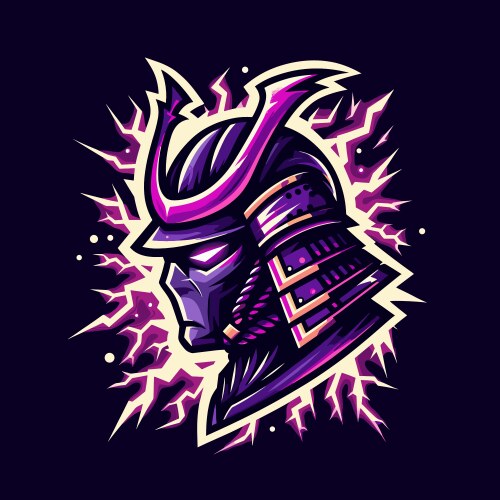 Purple design 2 samurai icon 7 Royalty Free Vector Image