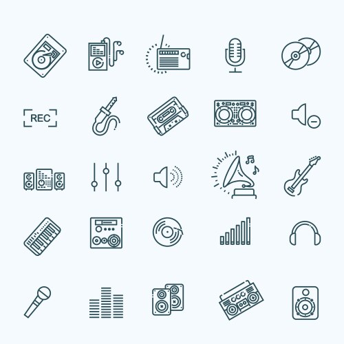 Music event concert icons festival entertainment Vector Image