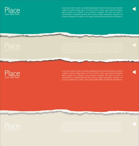 Orange ripped paper background banner template Vector Image