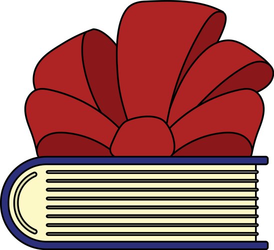 Book with ribbon bow icon Royalty Free Vector Image