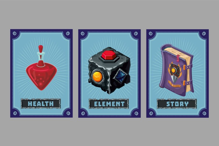 Cartoon energy spheres magic fantasy orb asset Vector Image