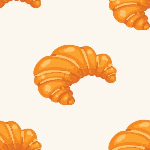 Croissants bake pastry set on white background Vector Image