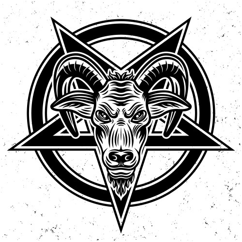 Satan goat baphomet 2 Royalty Free Vector Image