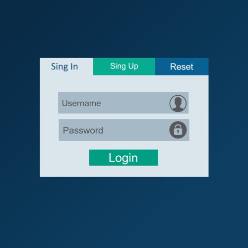 Member login form interface for web page site Vector Image