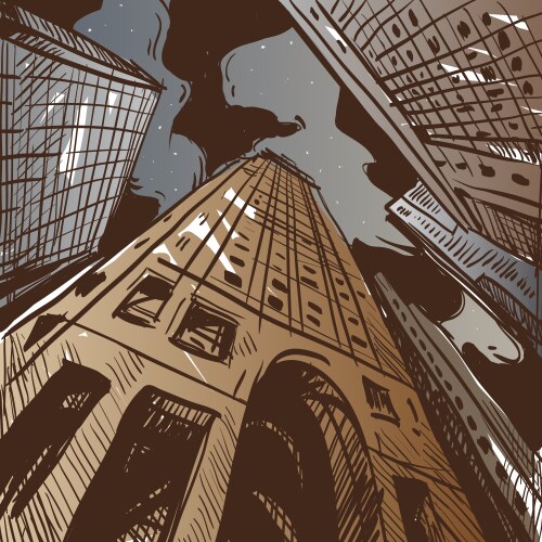 Hand drawn city plan sketch Royalty Free Vector Image