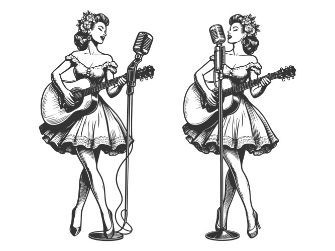 Singer Sketch Vector Images (over 1,000)