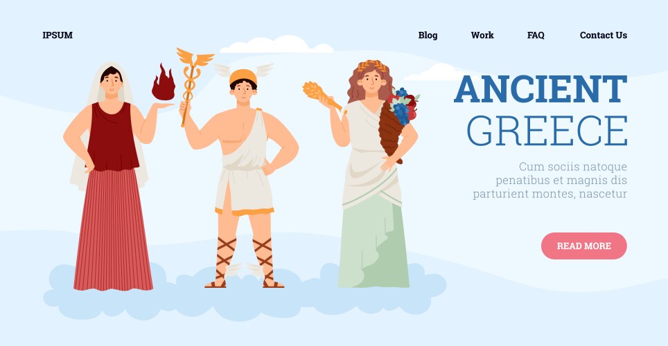 Ancient greek gods cartoon characters Royalty Free Vector