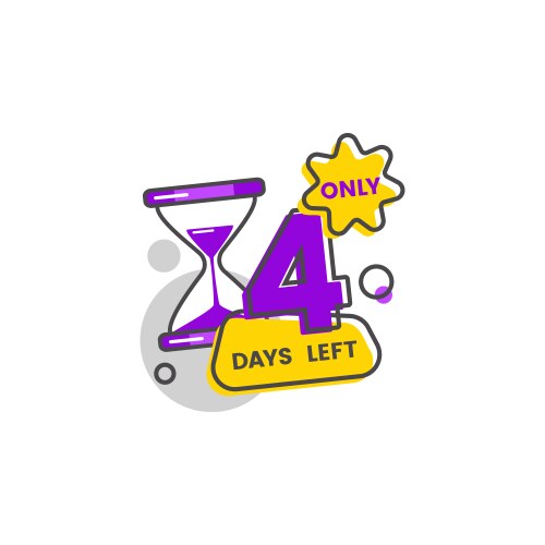 Colorful 3 days left sticker with flat geometric Vector Image