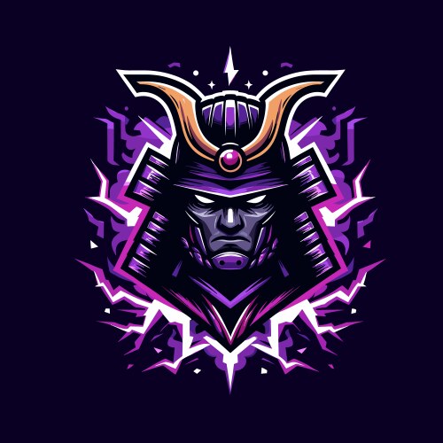 Purple design 2 samurai icon 7 Royalty Free Vector Image