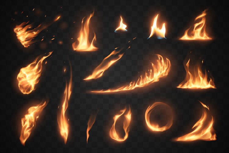 Cartoon fire flame sheet sprite animation Vector Image