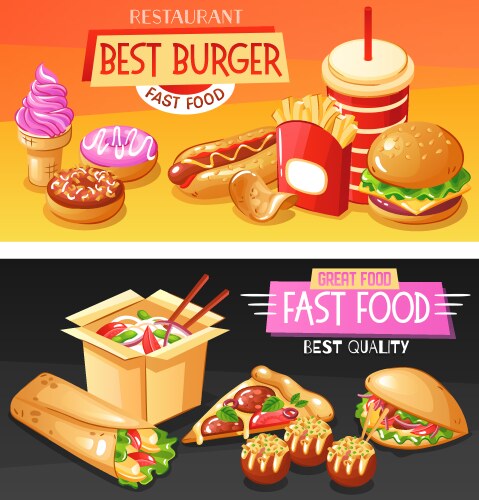 Background with fast food meal tasty fastfood Vector Image