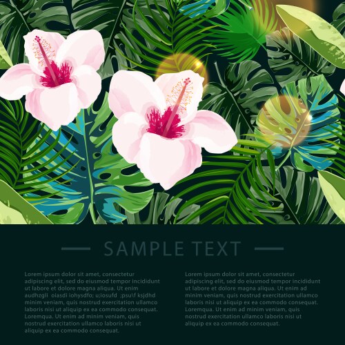 Tropical plants design template Royalty Free Vector Image