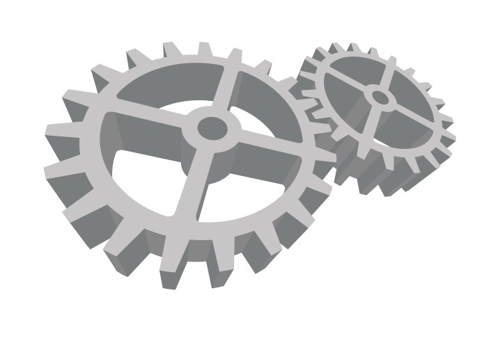 Two gears Royalty Free Vector Image - VectorStock