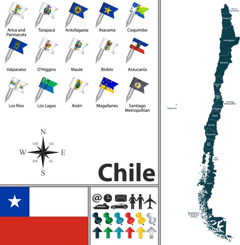 Chile infographics layout with map Royalty Free Vector Image