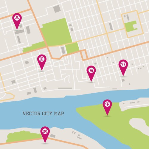 Open paper city map Royalty Free Vector Image - VectorStock