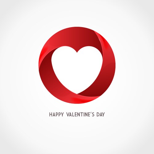 Red heart from ribbon Royalty Free Vector Image