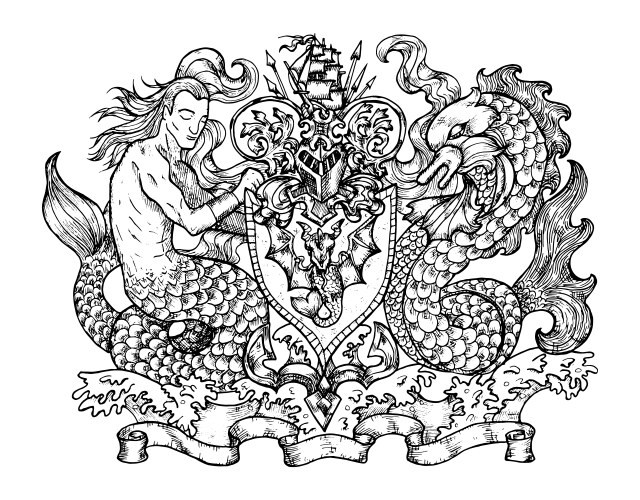 Heraldic flourish patterns Royalty Free Vector Image