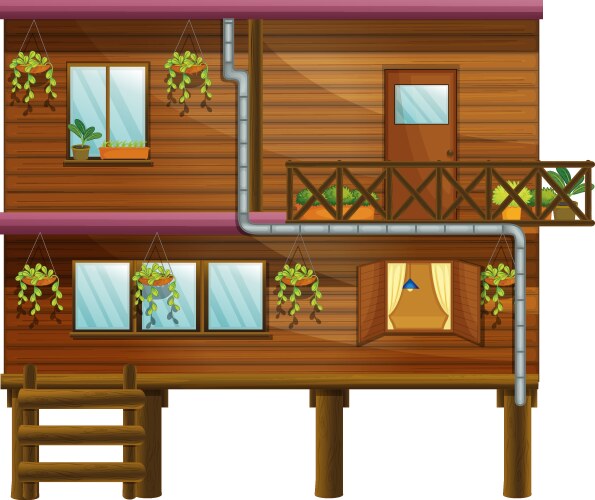 Modern individual two-storey two floors double Vector Image